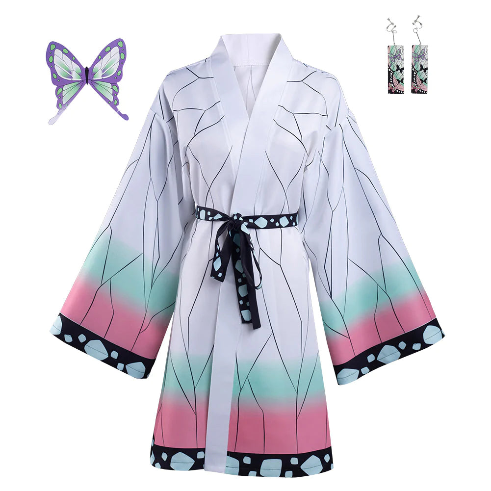 Demon Slayer Kimetsu no Yaiba Kochou Shinobu Cloak Halloween Cosplay C ...