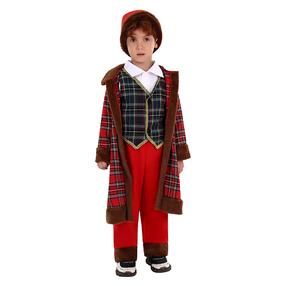 Kids Scottish Christmas Costume Santa Claus Christmas Kilt Cosplay Cos ...